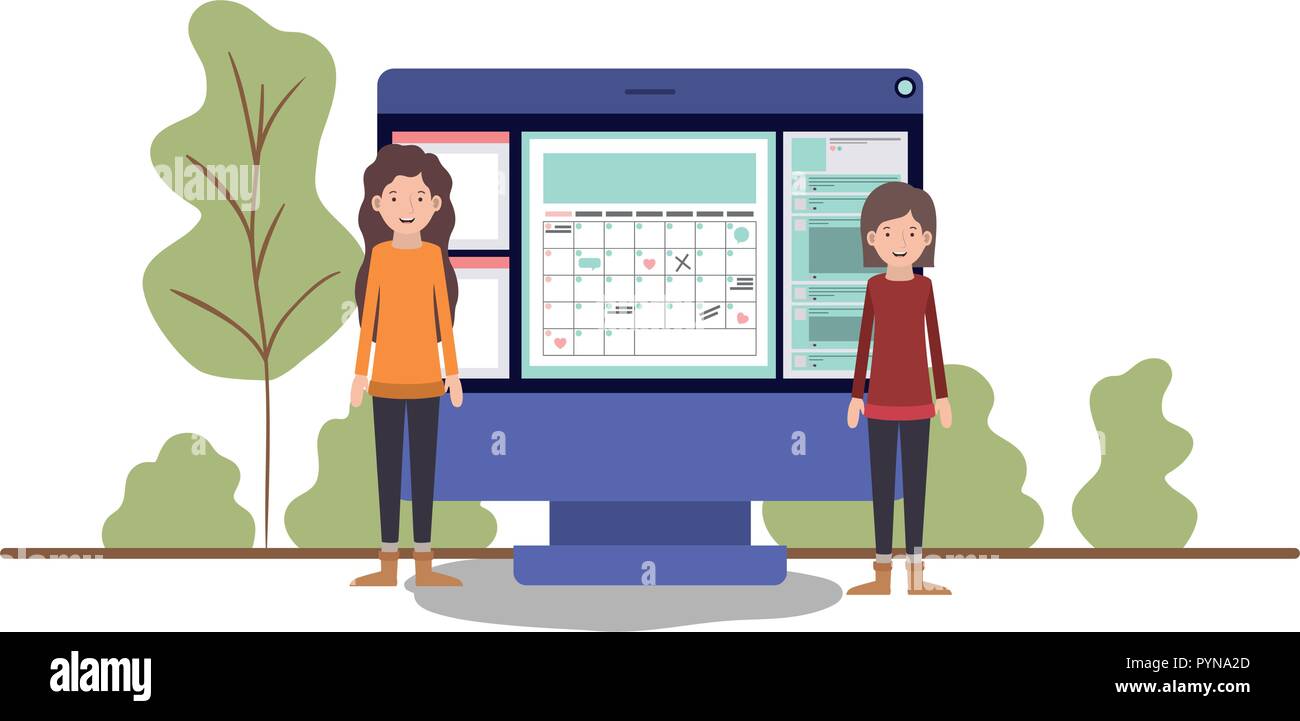 Women in tech illustration Stock Vector Images - Alamy