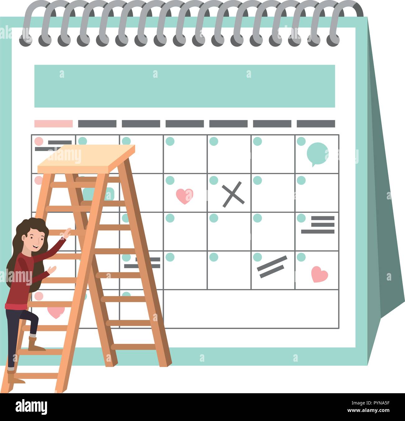 woman with calendar reminder avatar character Stock Vector Image & Art ...