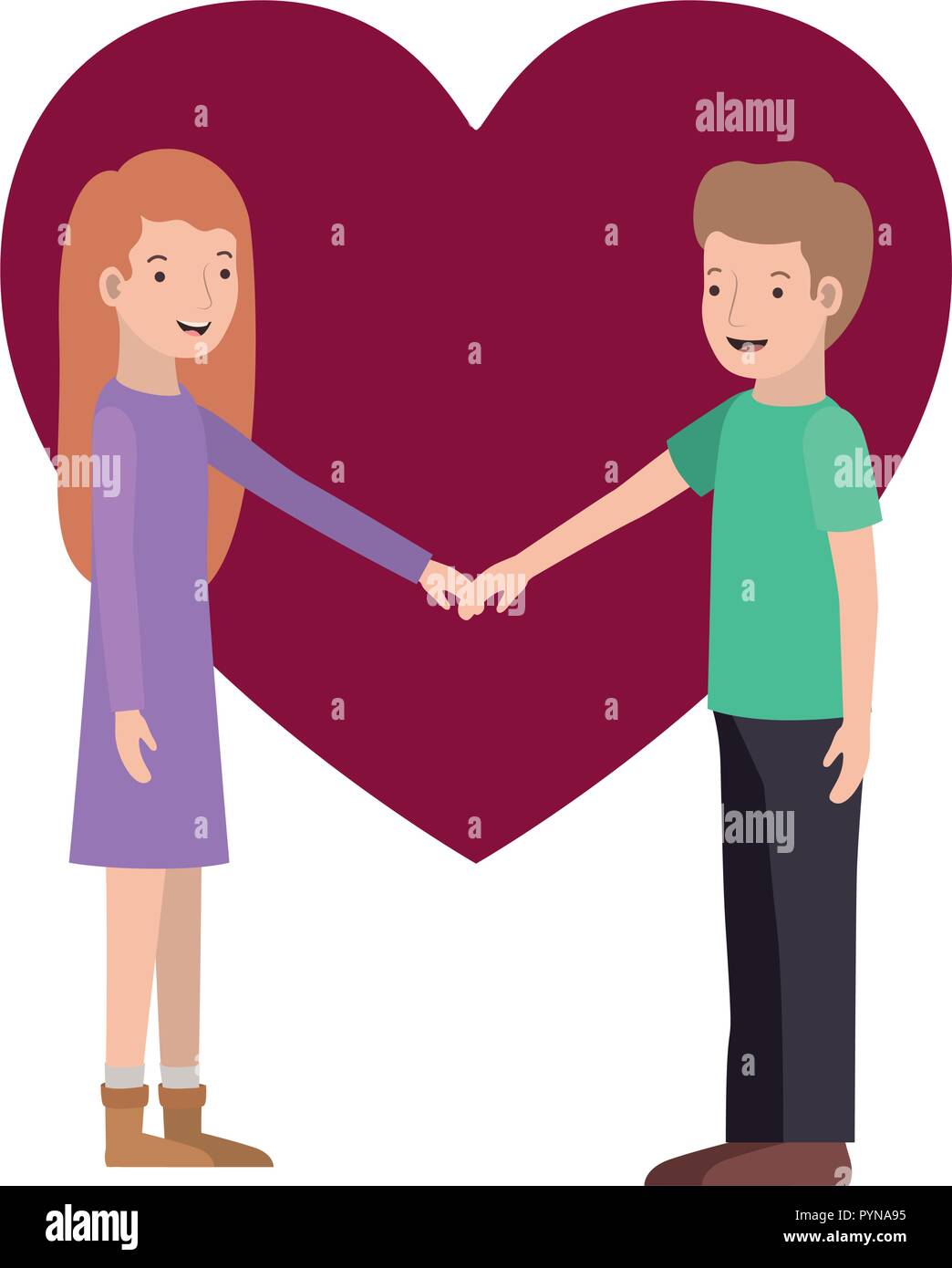 couple with heart love avatar character Stock Vector Image & Art - Alamy