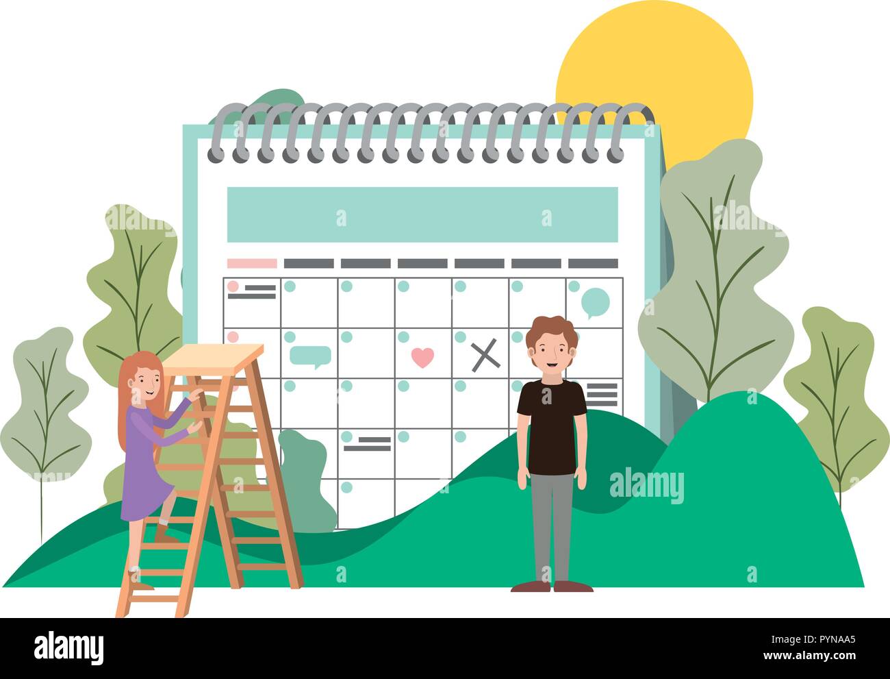 Couple calendar Cut Out Stock Images & Pictures - Alamy