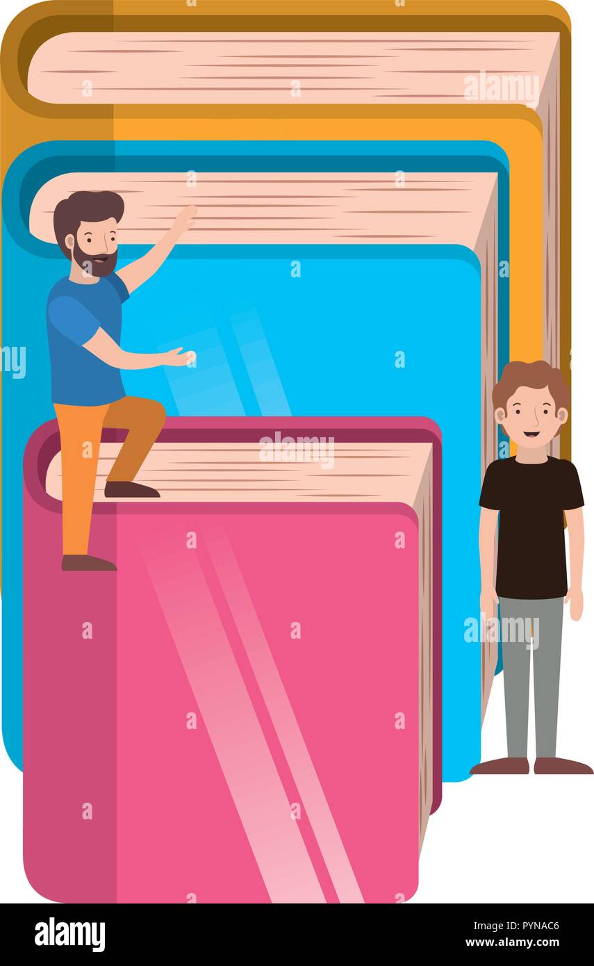 men with library books avatar character Stock Vector Image & Art - Alamy