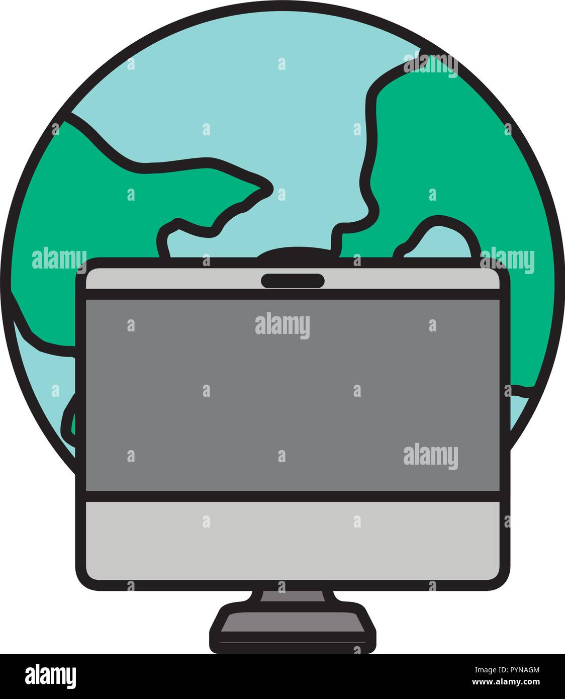 planet earth with computer desktop icon Stock Vector Image & Art - Alamy