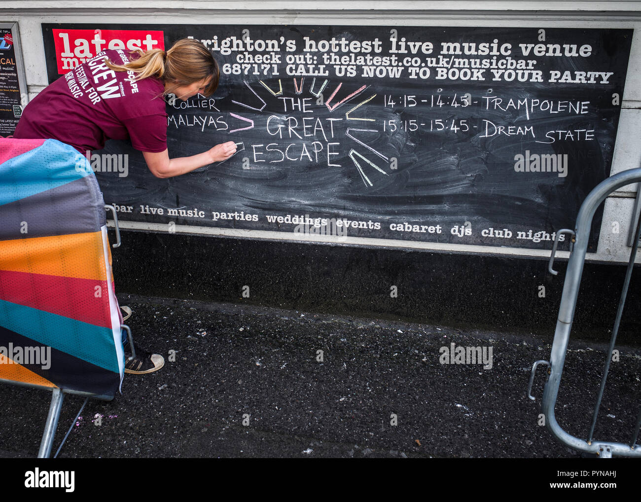 The Great Escape festival of music, notice board, Brighton England ...