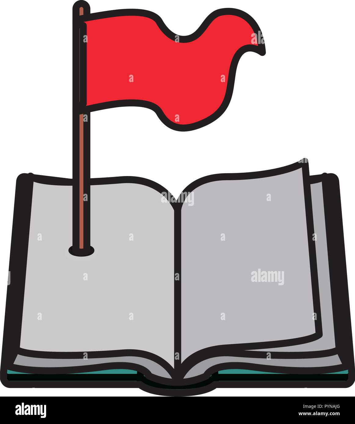 text book with flag isolate icon Stock Vector Image & Art - Alamy