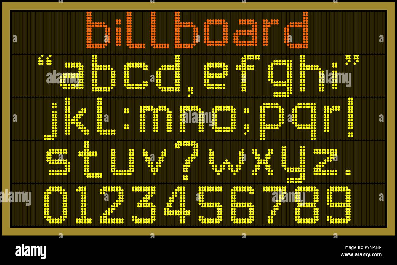 Billboard font - Retro LCD billboard with lower case alphabets ...