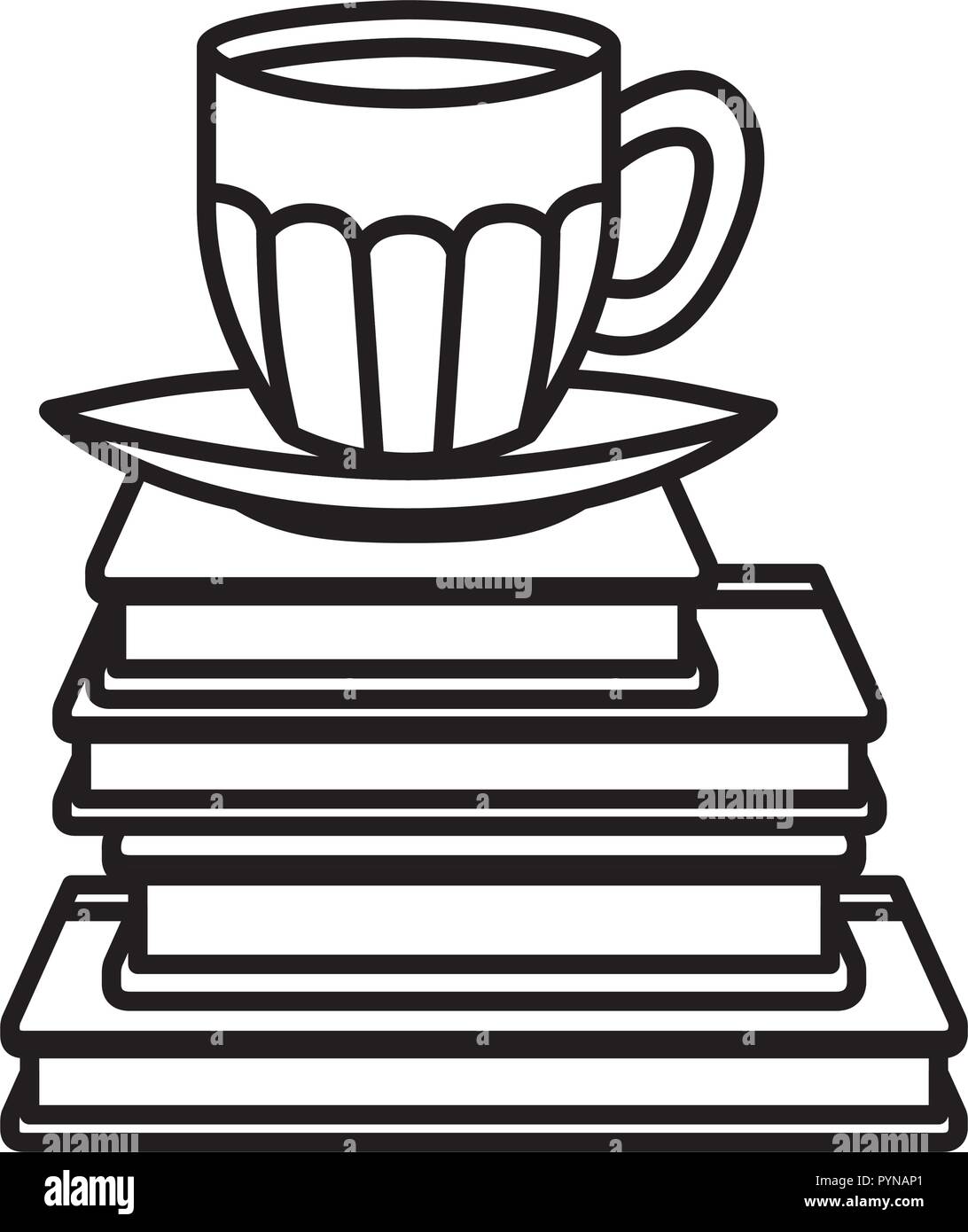 Background books cup tea Stock Vector Images - Alamy