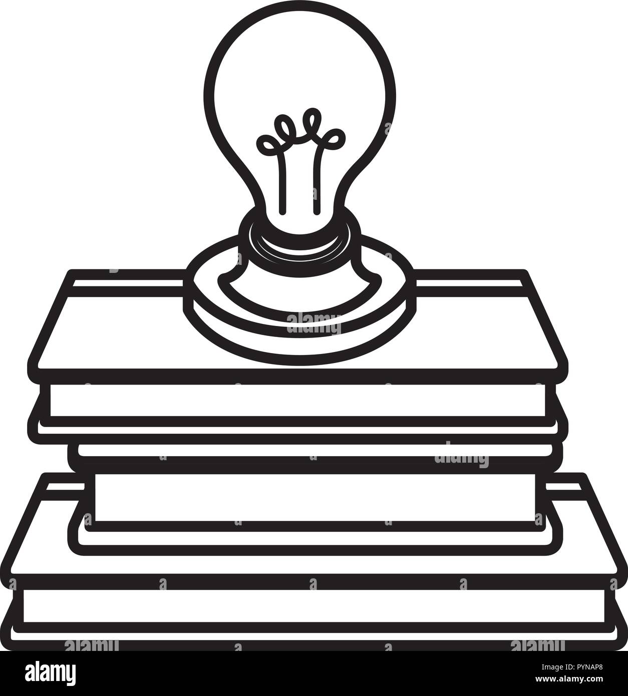 light bulb with books isolated icon Stock Vector Image & Art - Alamy