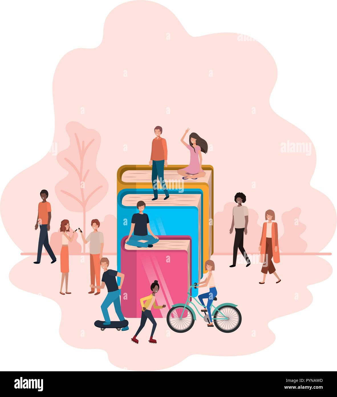 group of people with books avatar character Stock Vector Image & Art ...