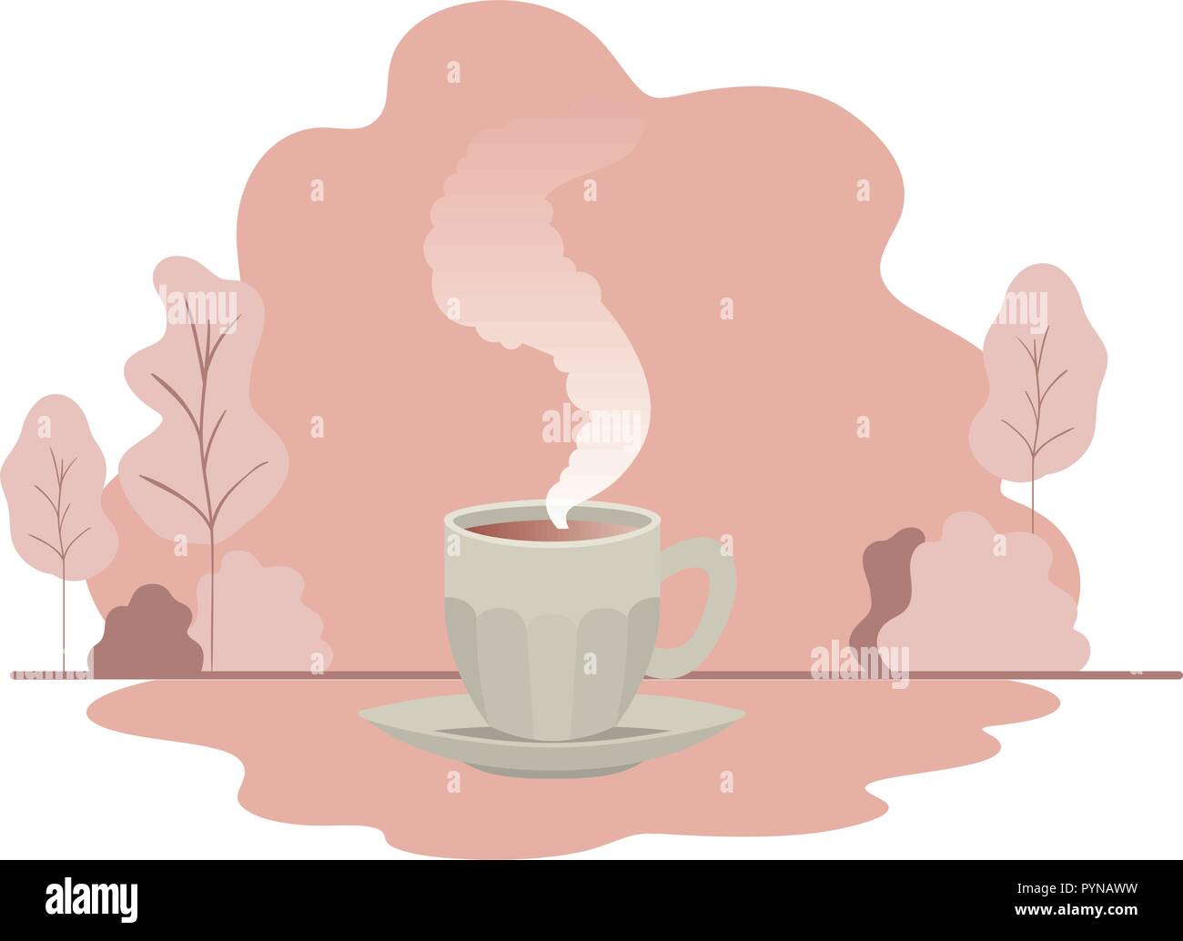 cup of coffee with plate isolated icon Stock Vector Image & Art - Alamy