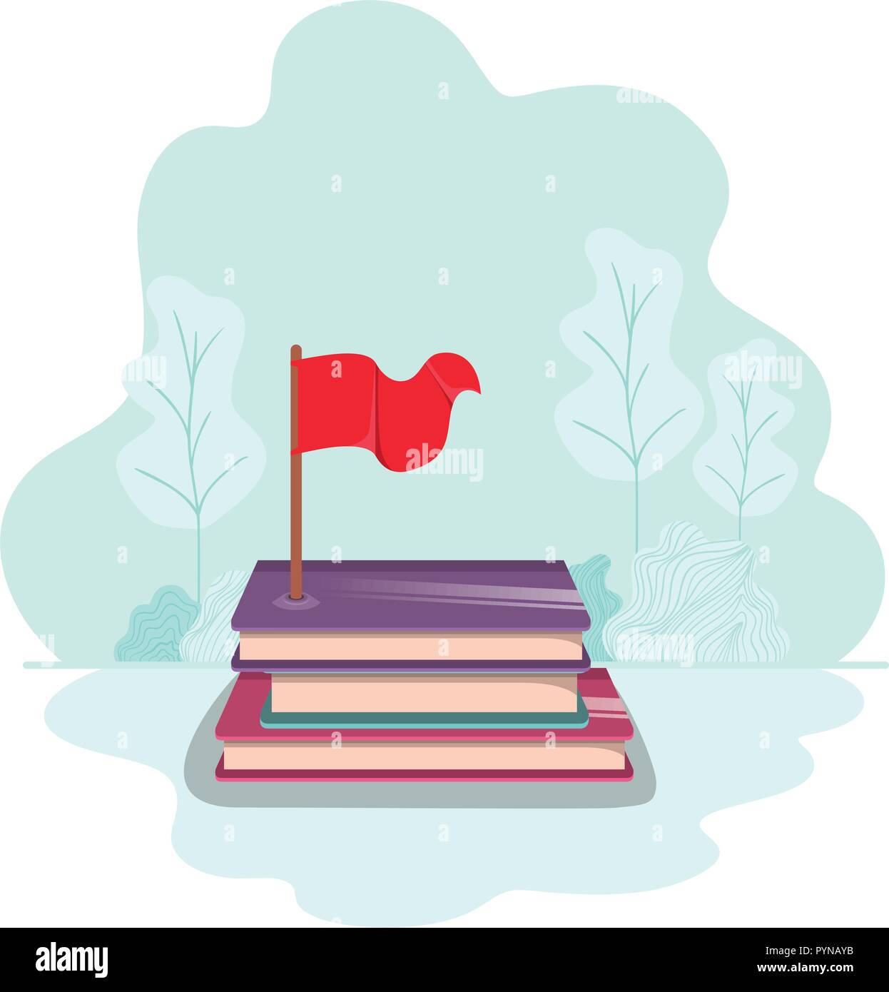 text book with flag isolate icon Stock Vector Image & Art - Alamy