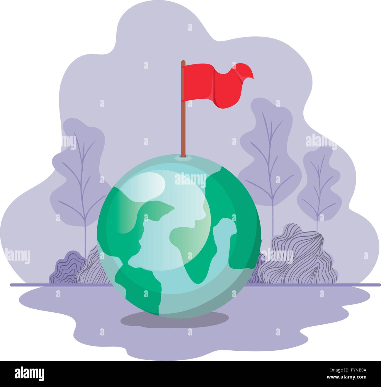 planet earth with flag isolated icon Stock Vector Image & Art - Alamy