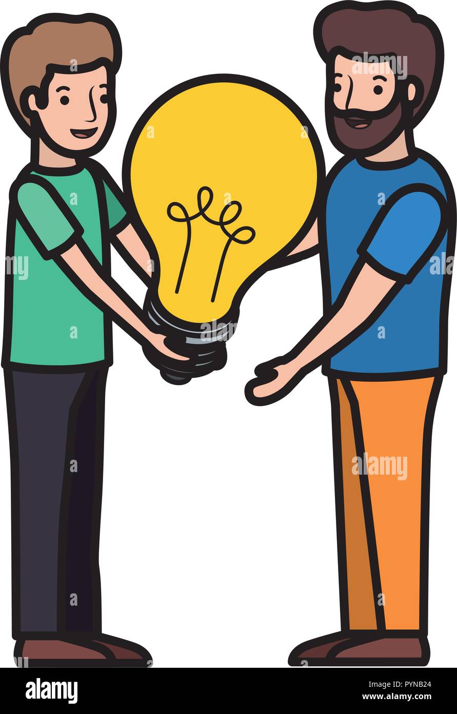 men with light bulb avatar character Stock Vector Image & Art - Alamy