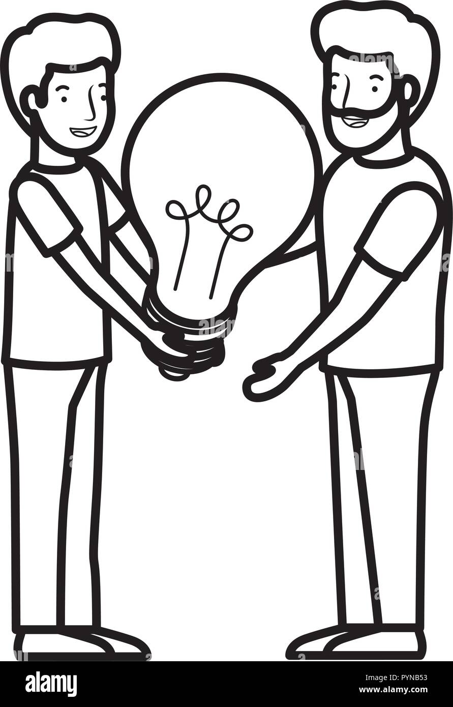 men with light bulb avatar character Stock Vector Image & Art - Alamy