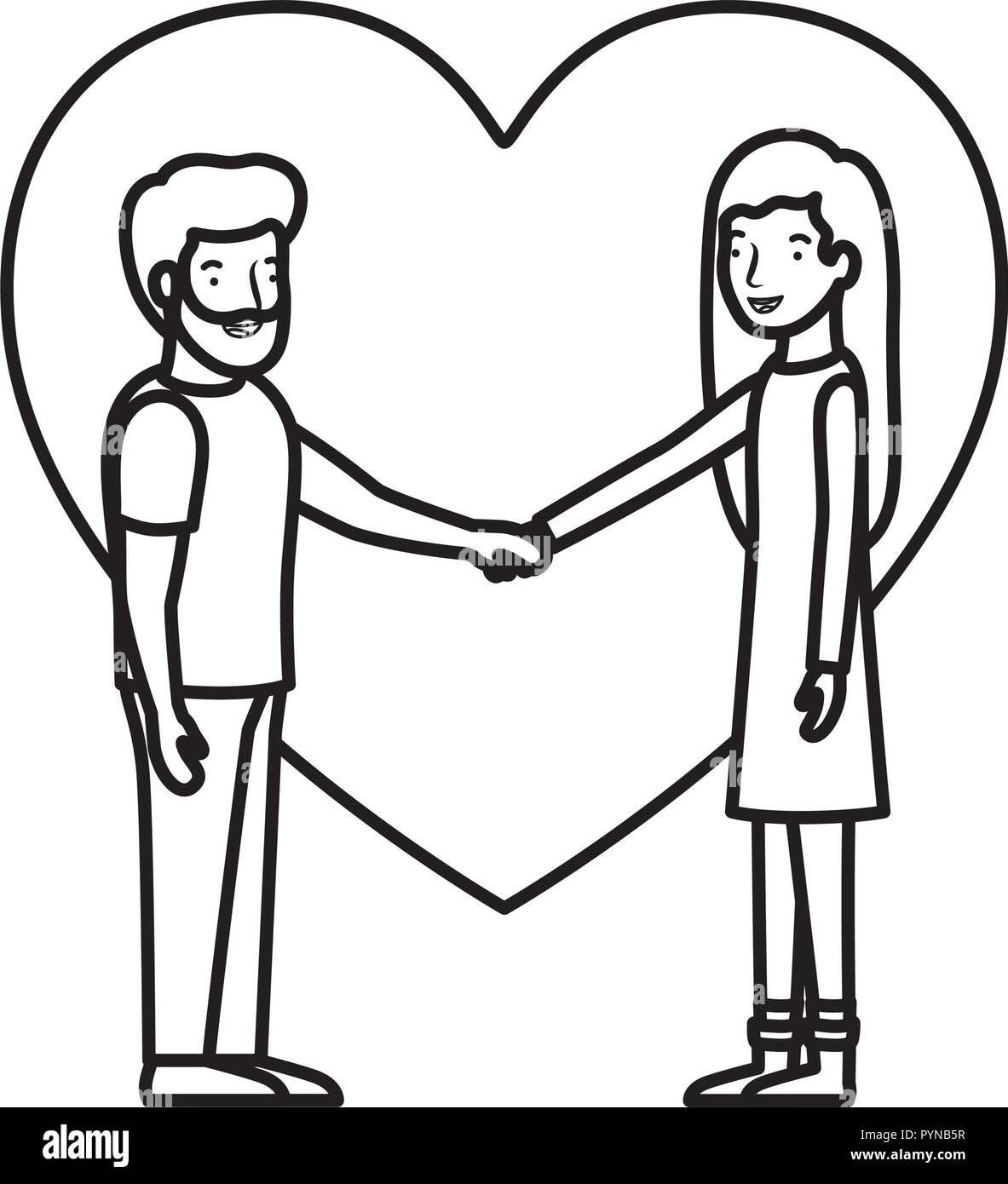 couple with heart love avatar character Stock Vector Image & Art - Alamy