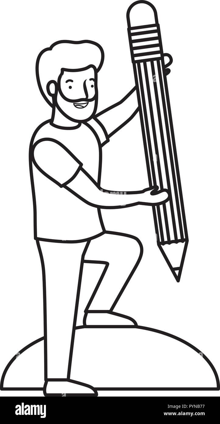 man with pencil avatar character Stock Vector Image & Art - Alamy