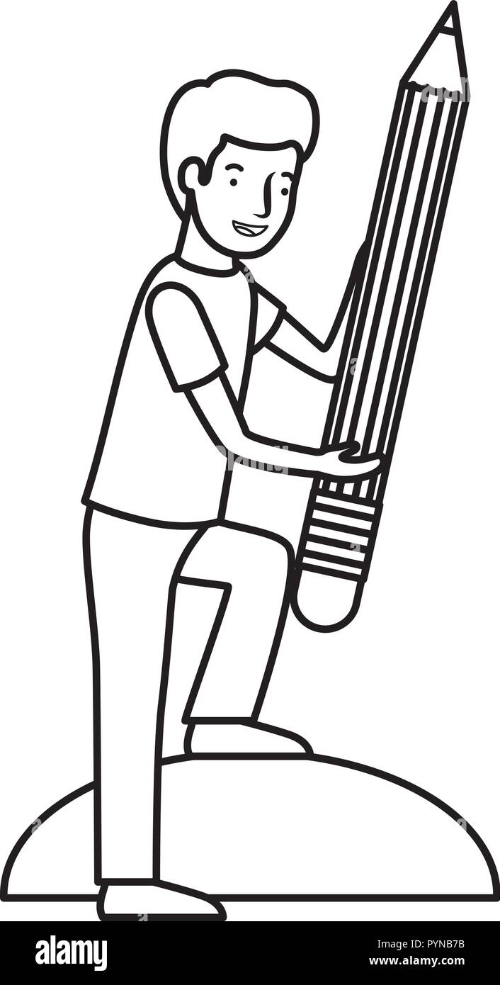 man with pencil avatar character Stock Vector Image & Art - Alamy