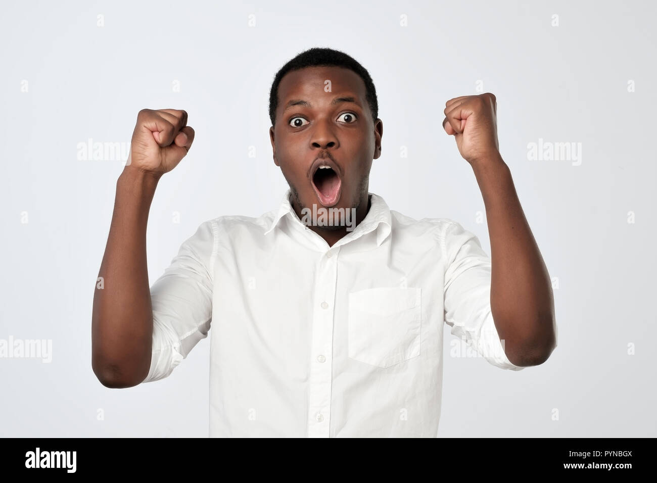 African boy celebrating triumph High Resolution Stock Photography and ...