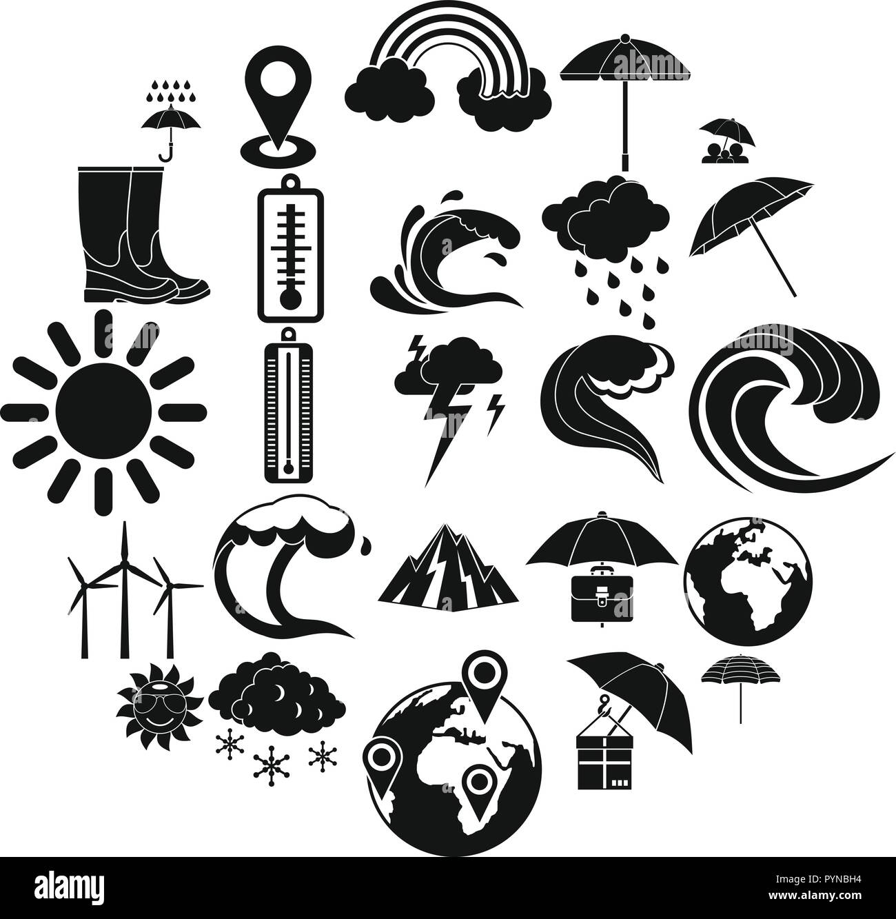 Climate icons set, simple style Stock Vector Image & Art - Alamy