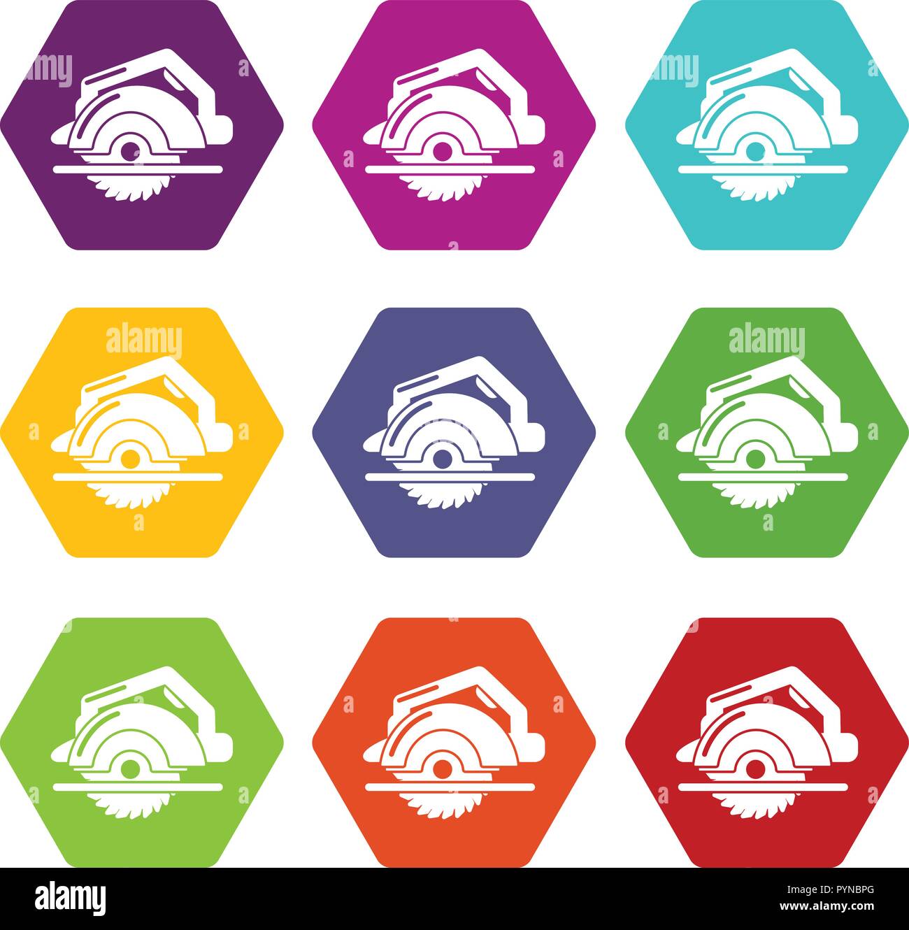 Circular saw icons set 9 vector Stock Vector Image & Art - Alamy