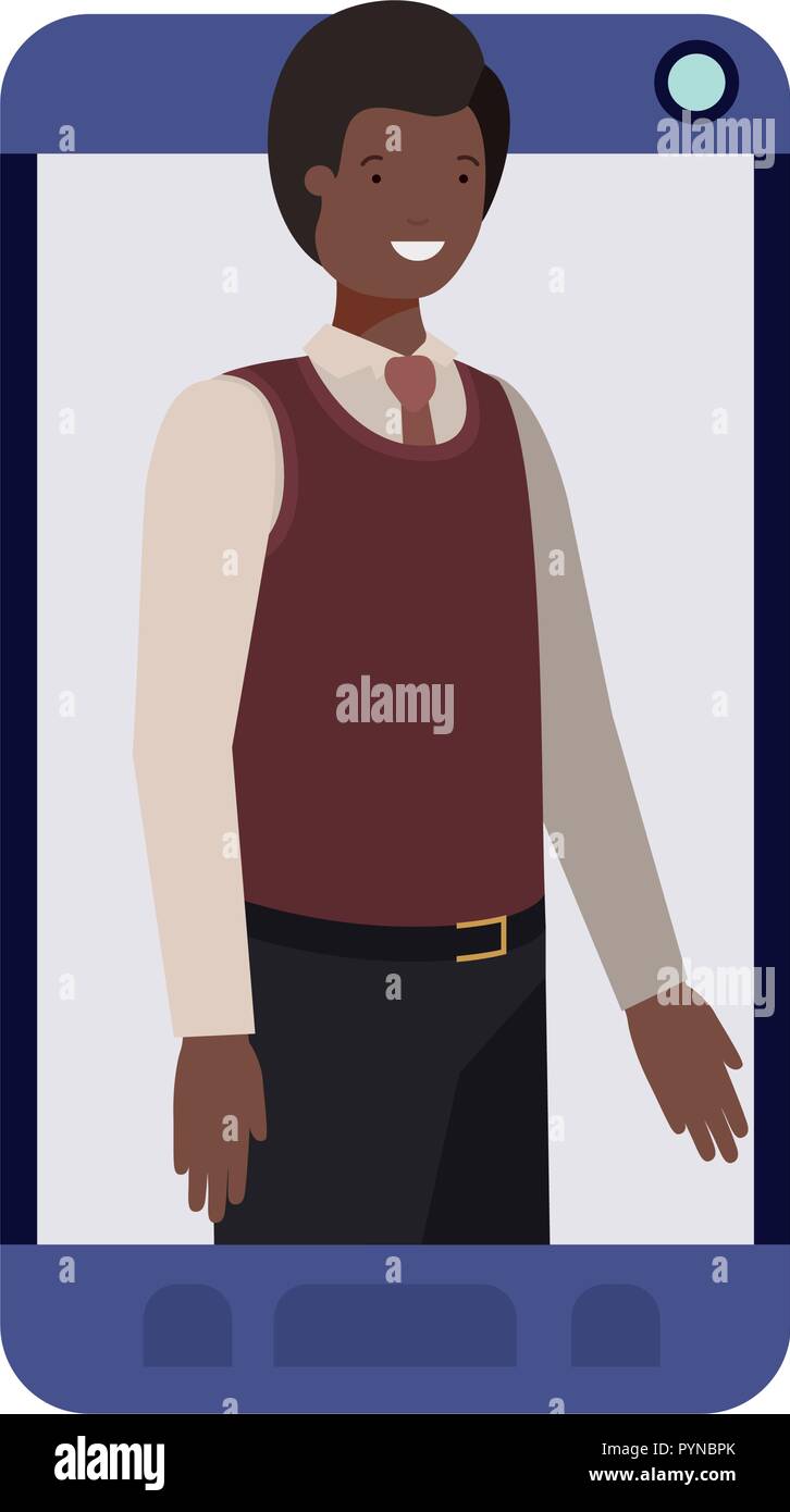 businessman in smartphone avatar character Stock Vector Image & Art - Alamy
