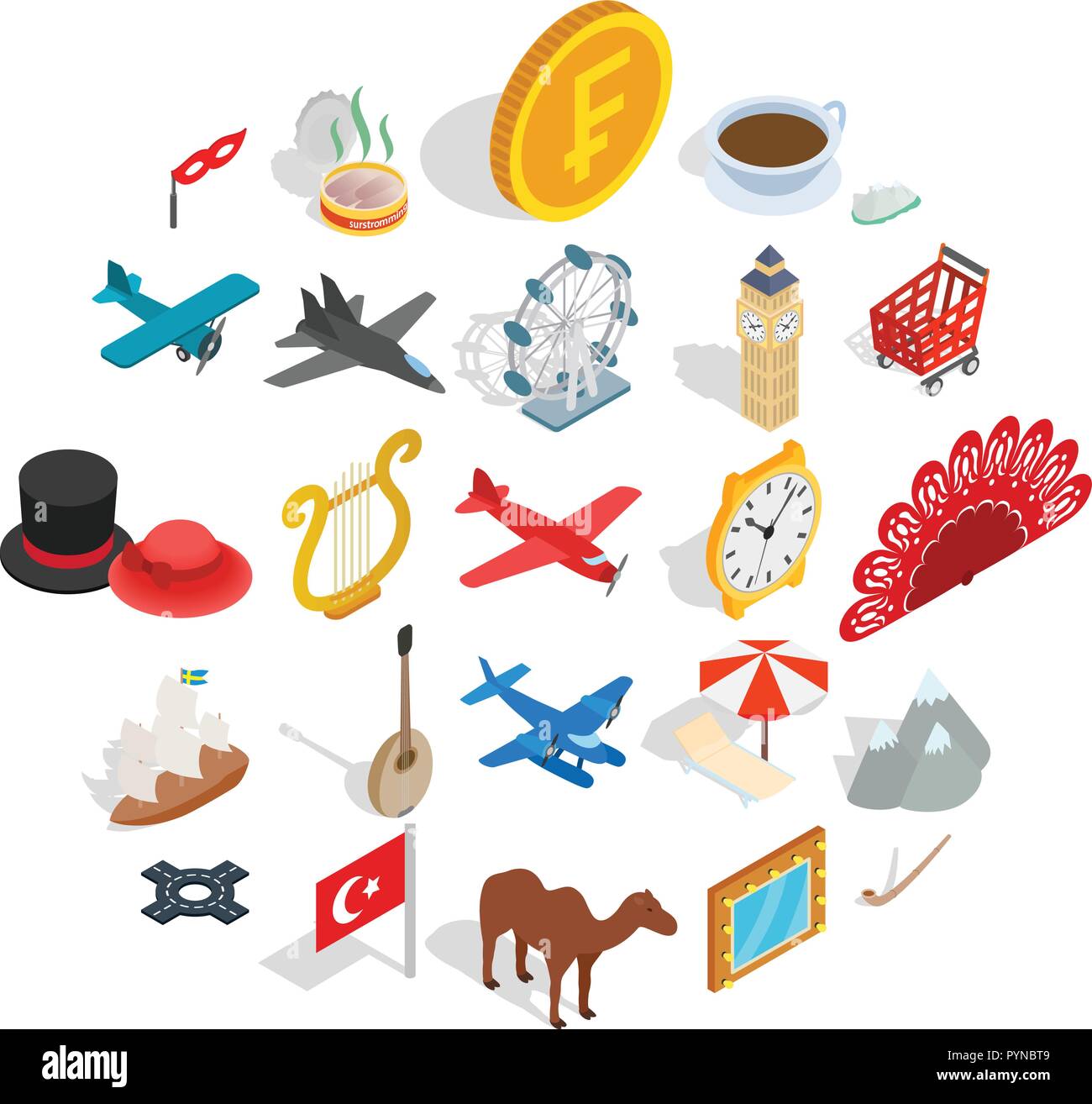 Border monitoring icons set, isometric style Stock Vector Image & Art ...