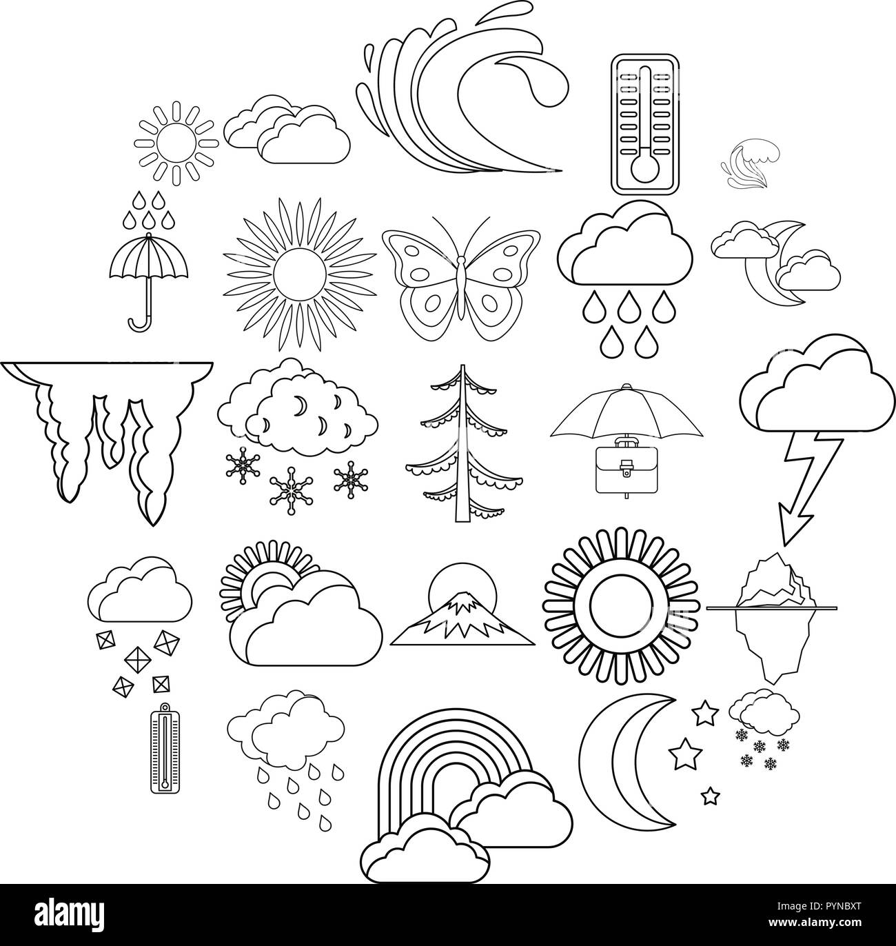 Ambiance icons set, outline style Stock Vector Image & Art - Alamy