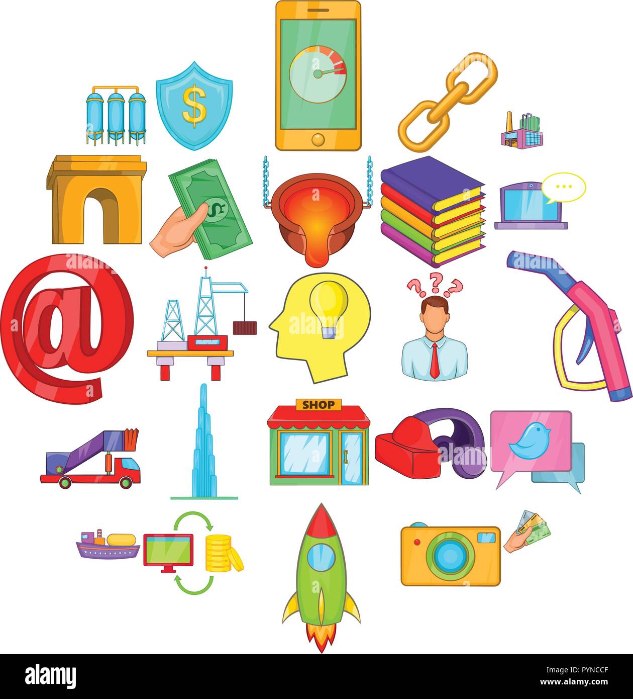 Wage icons set, cartoon style Stock Vector Image & Art - Alamy