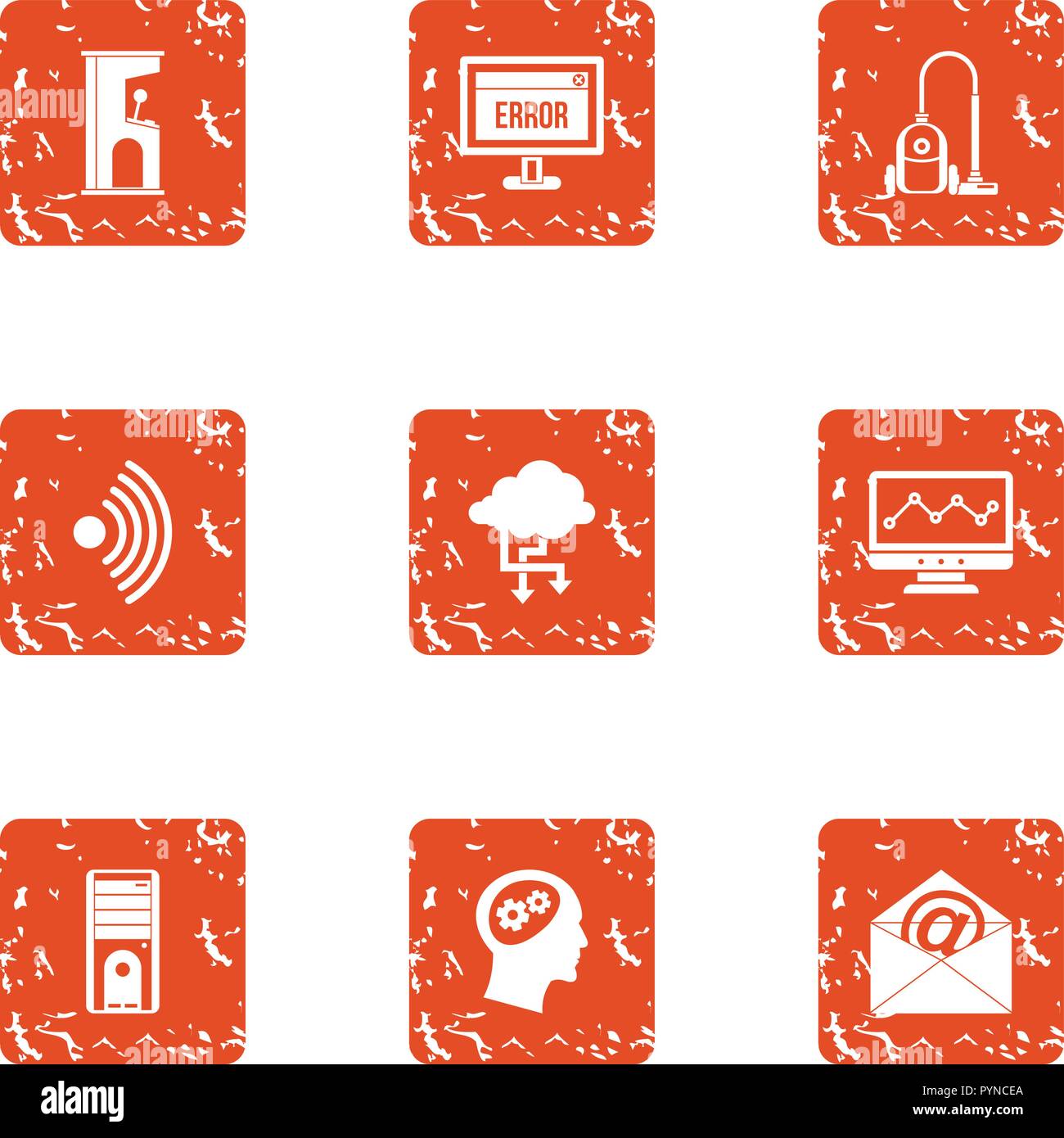 Remote mailroom icons set, grunge style Stock Vector Image & Art - Alamy