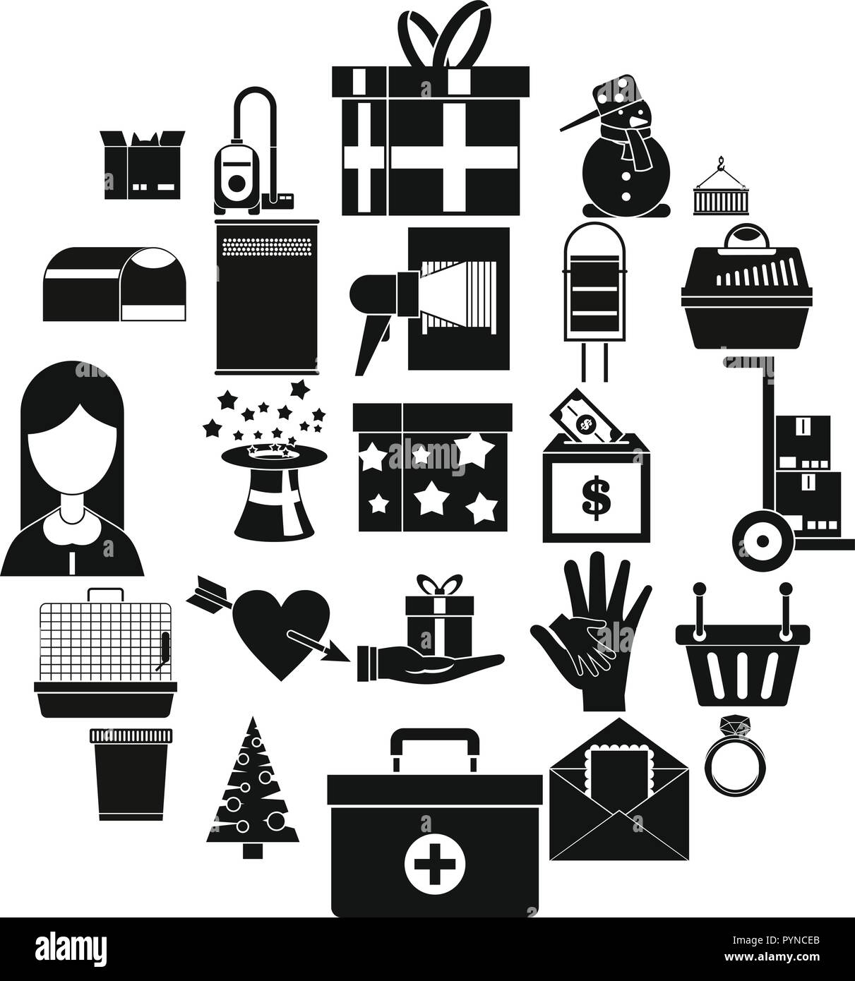 Box icons set, simple style Stock Vector Image & Art - Alamy