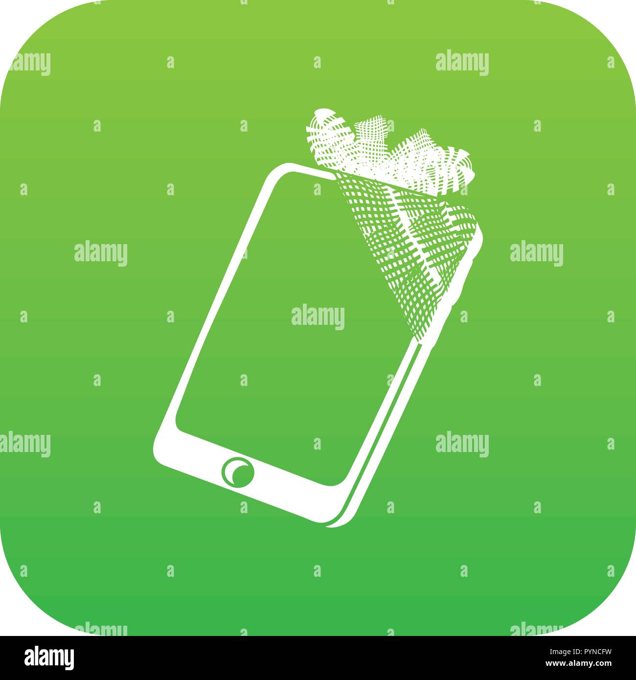 Broken screen smartphone icon green vector Stock Vector Image & Art - Alamy