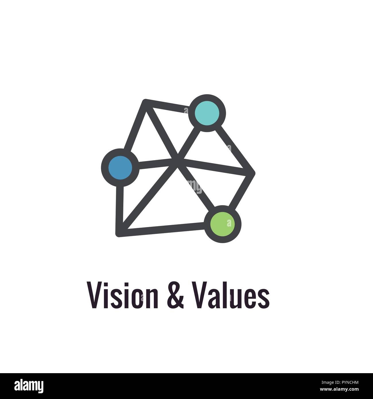 Core Values Outline or Line Icon Conveying Vision & Purpose Stock ...