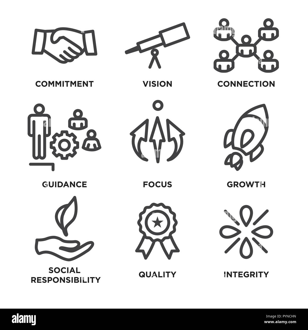 Core Values Outline or Line Icon Conveying Integrity & Purpose Stock Vector Image & Art - Alamy