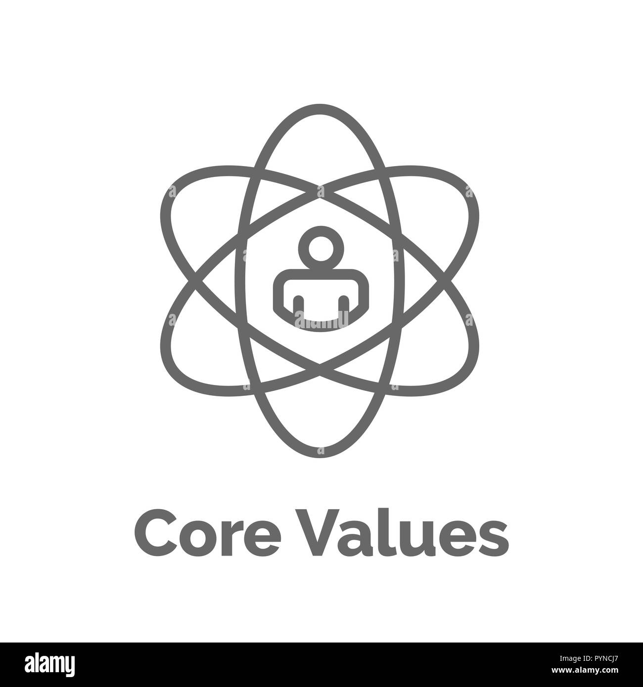 Core Values Outline or Line Icon Conveying Integrity & Purpose Stock ...