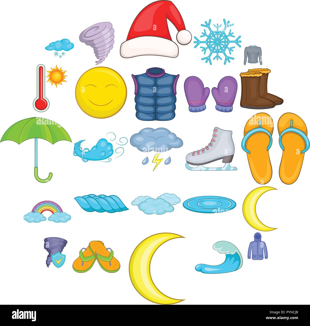 Autumn weather icons set, cartoon style Stock Vector Image & Art - Alamy
