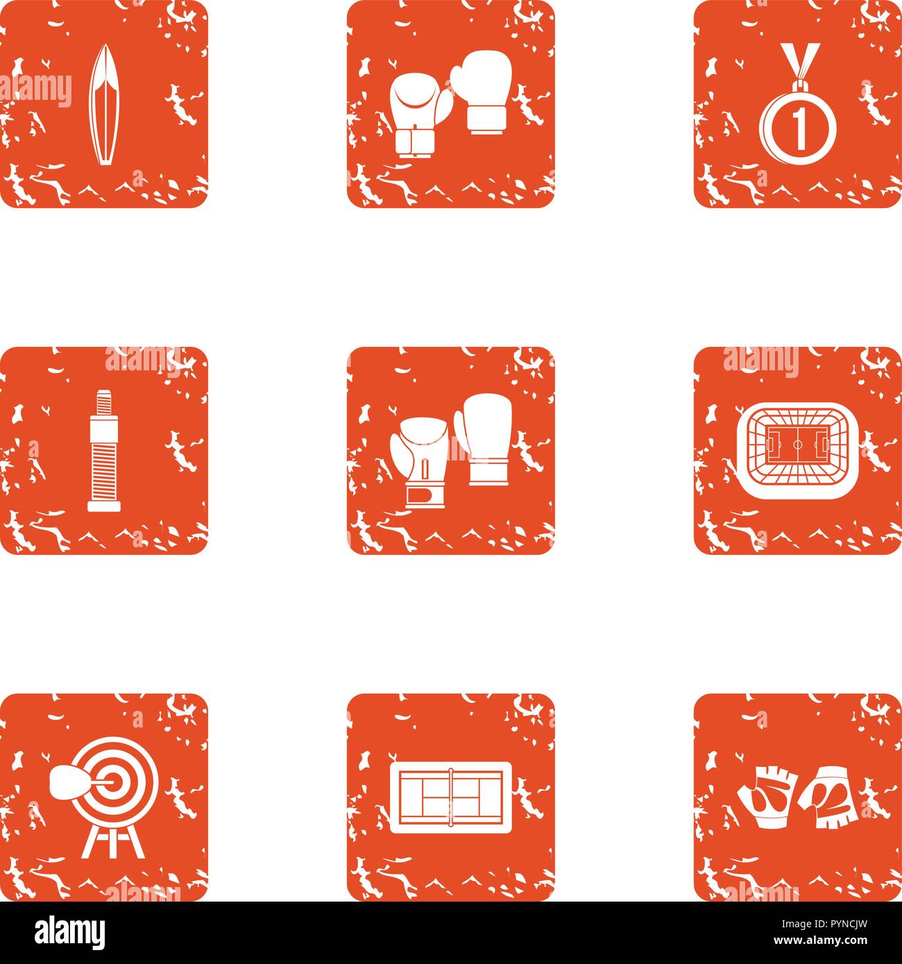 Sport facility icons set, grunge style Stock Vector Image & Art - Alamy