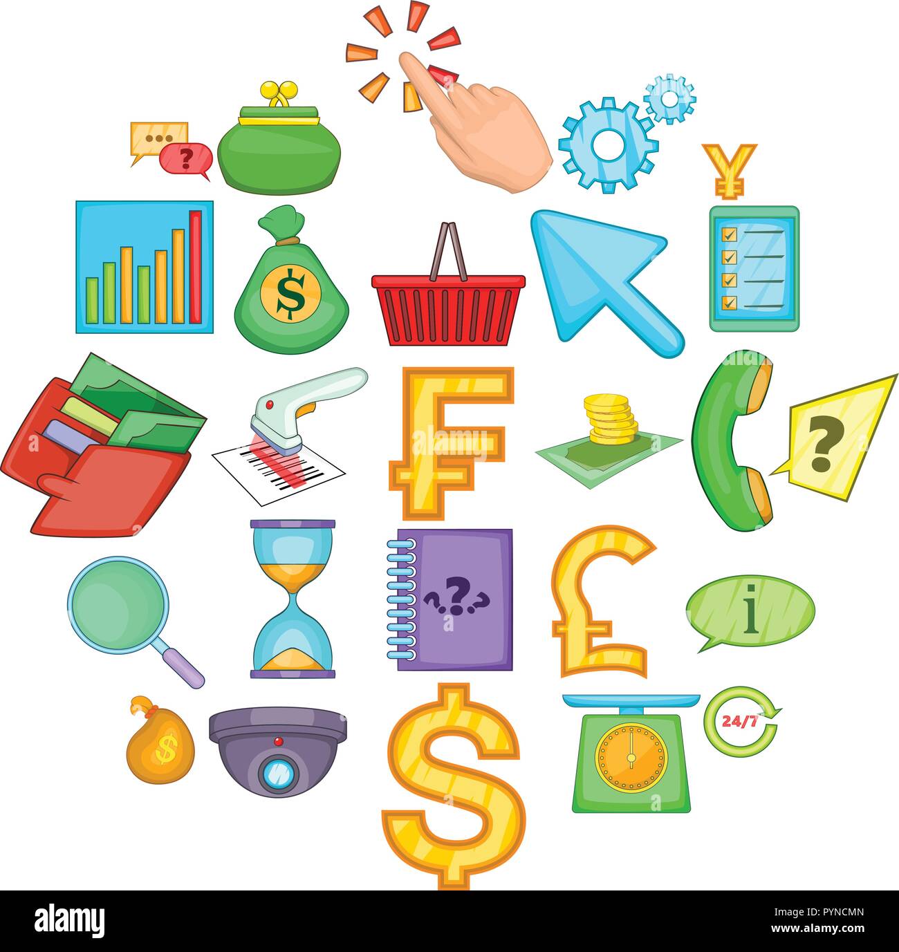 Coin Icons Set Cartoon Style Stock Vector Image And Art Alamy
