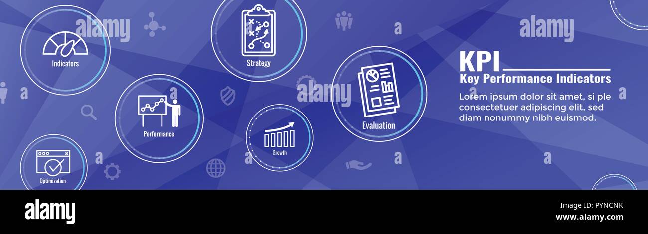 KPI w Key Performance Indicators Web Header Banner and Icon set Stock ...
