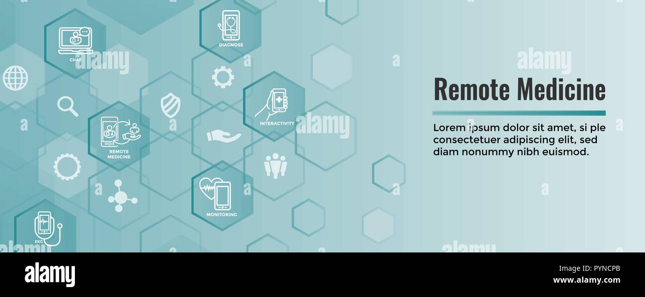 Telemedicine abstract idea - icons illustrating remote health and ...