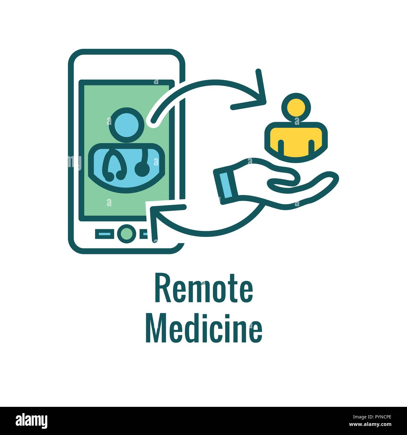 Telemedicine abstract idea - icons illustrating remote health and ...