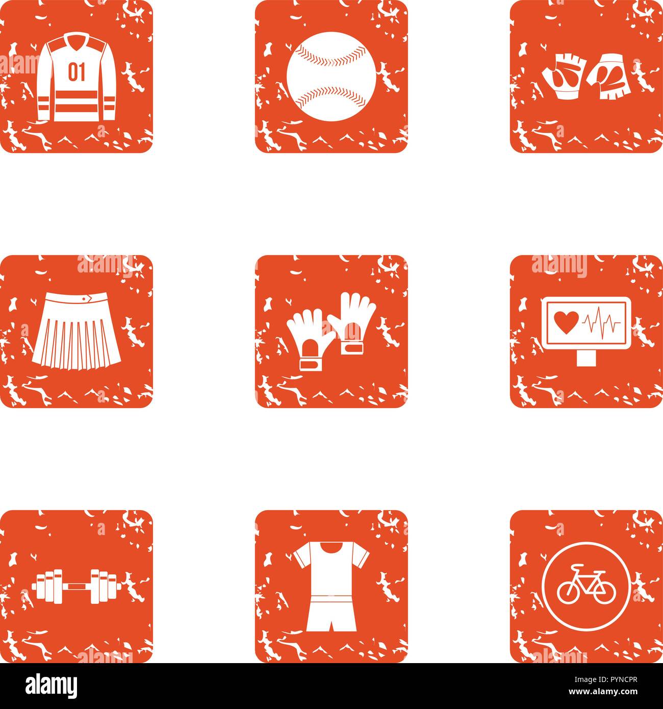 Monitoring sport icons set, grunge style Stock Vector Image & Art - Alamy