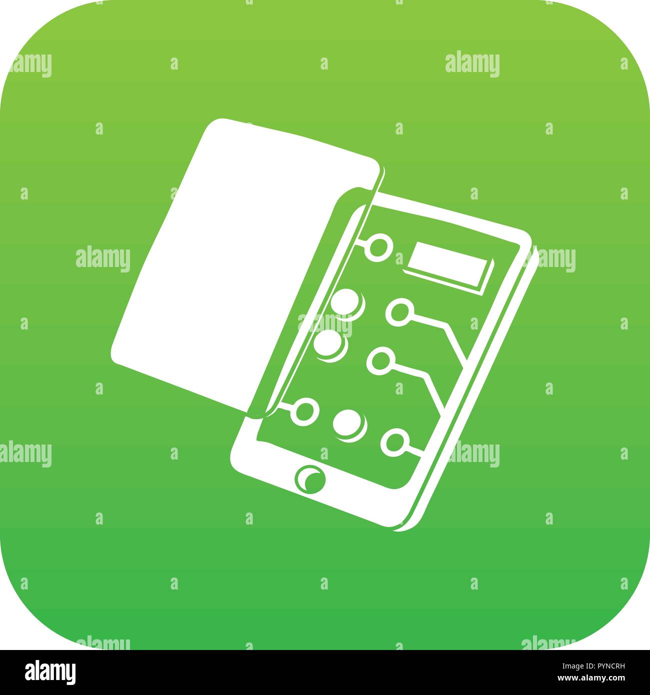 Replacement screen smartphone icon green vector Stock Vector Image ...