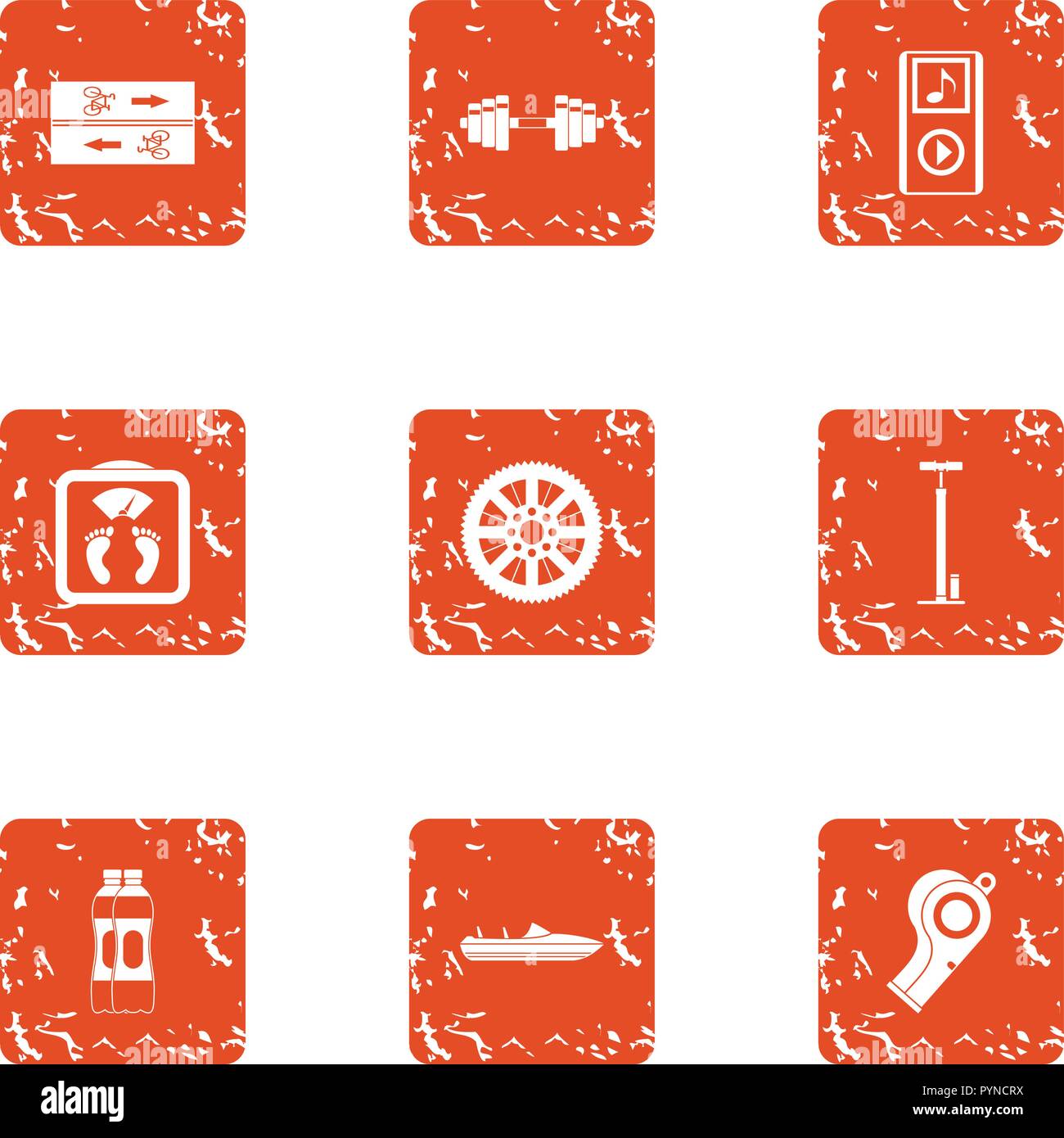 Practice session icons set, grunge style Stock Vector Image & Art - Alamy