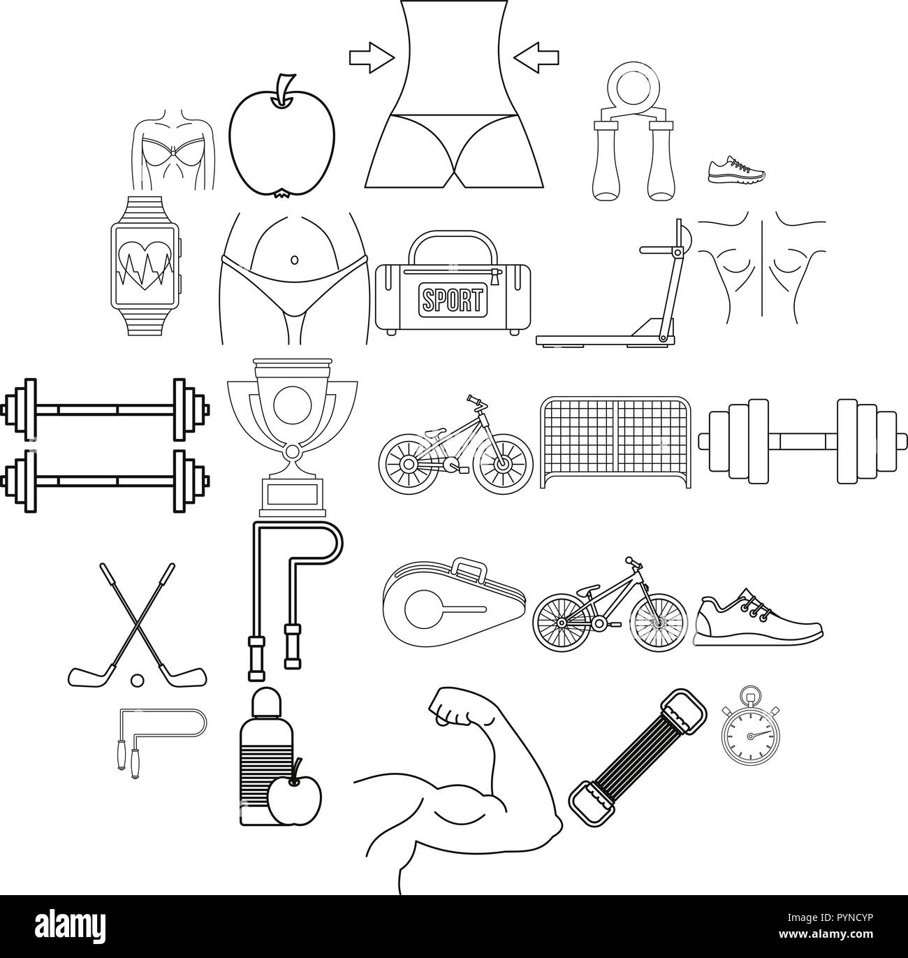 Do sport icons set, outline style Stock Vector Image & Art - Alamy