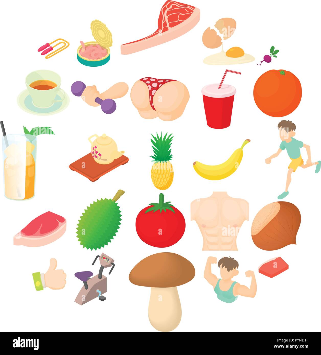 Body check icons set, cartoon style Stock Vector Image & Art - Alamy