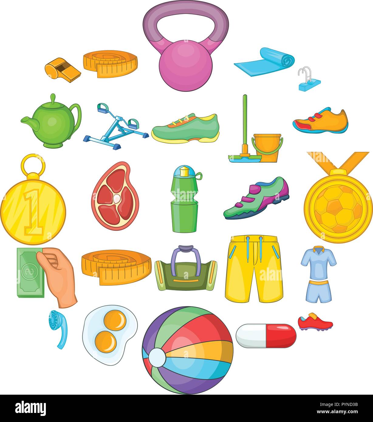 Healthy man icons set, cartoon style Stock Vector Image & Art - Alamy