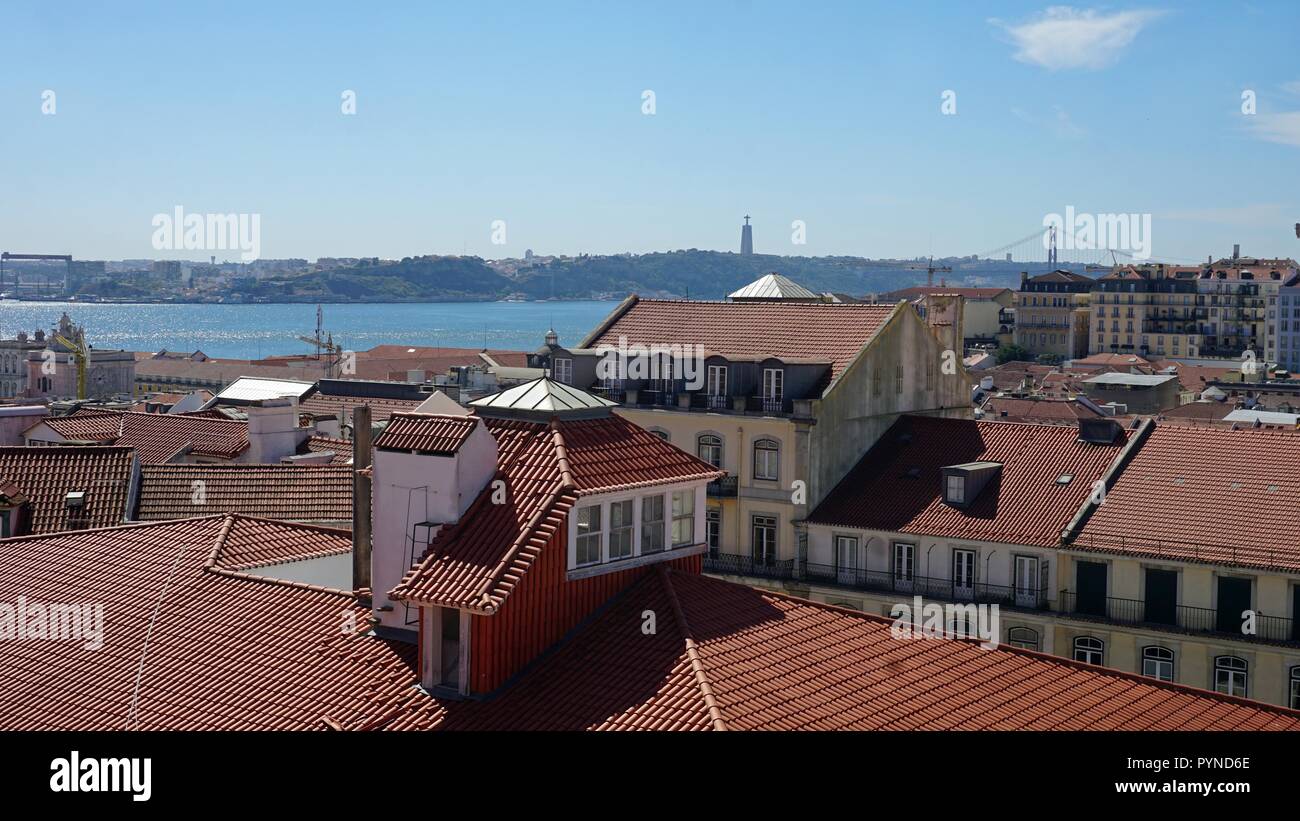 rooftop view over the portuguese city lisbon Stock Photo - Alamy