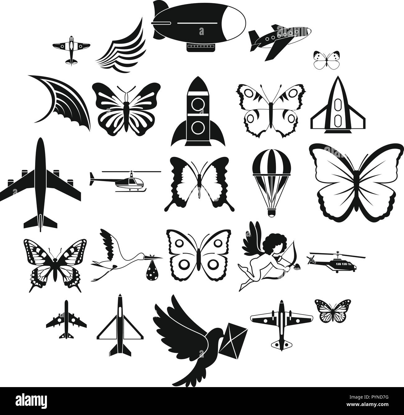 Flyer icons set, simple style Stock Vector Image & Art - Alamy