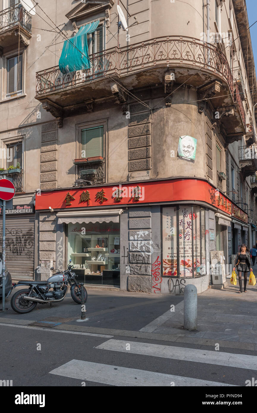 Chinatown street scene, Milan, Italy Stock Photo - Alamy
