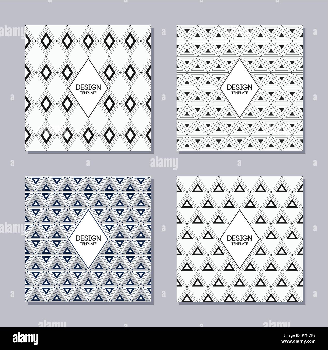Set of 4 creative covers with abstract geometric pattern. Applicable ...