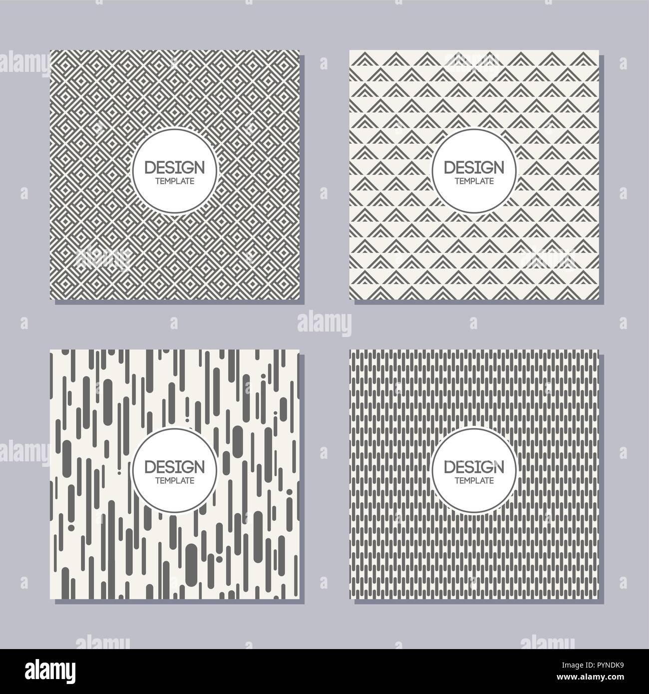Set of 4 creative covers with abstract geometric pattern. Applicable ...